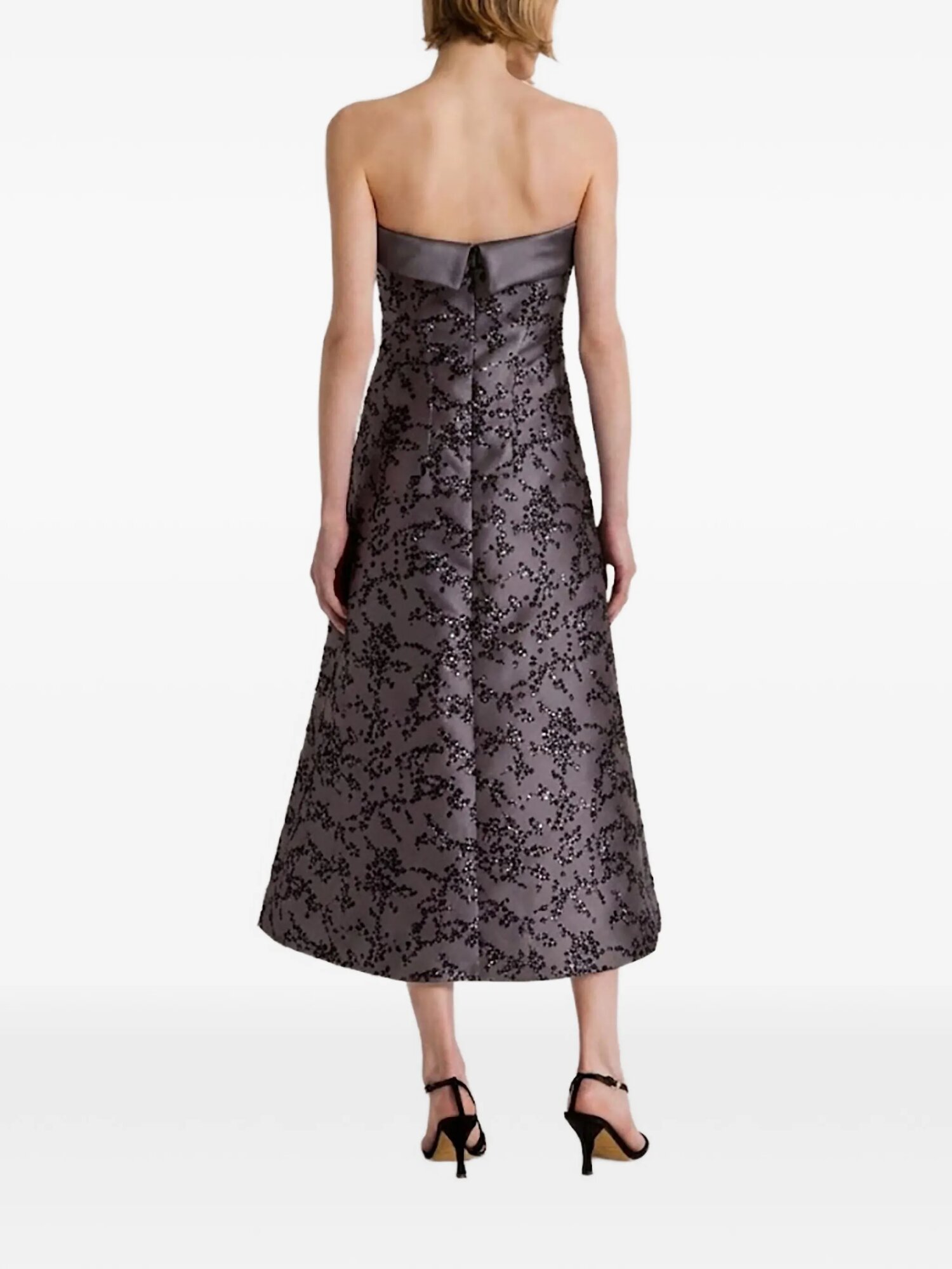 Платье Alberta Ferretti Sequin-embellished strapless midi dress, размер 46 — фото 1