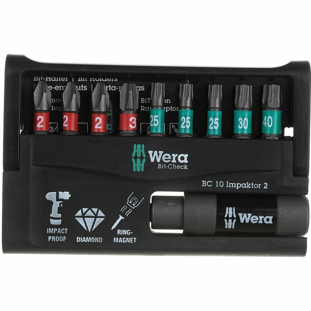 Набор насадок и держателей Wera Импактор 8751/67 -9/IMP DC 25 мм BITS WE-057682