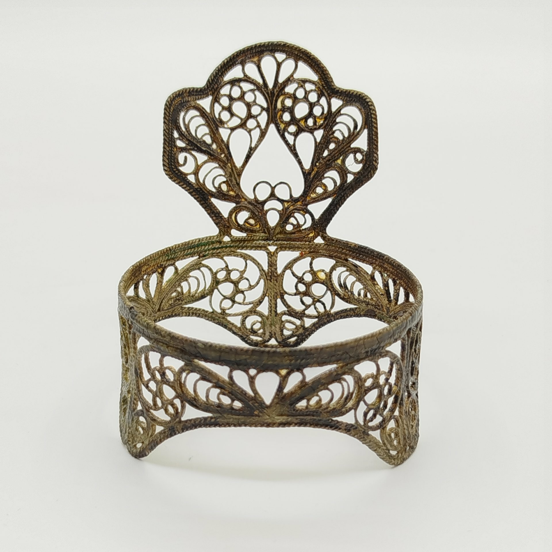 Оплетка для солонки в технике ажурная скань, металл, СССР, 1960-1980 гг.