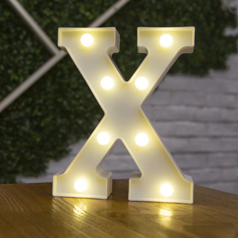Светодиодная буква X, 22см, белый