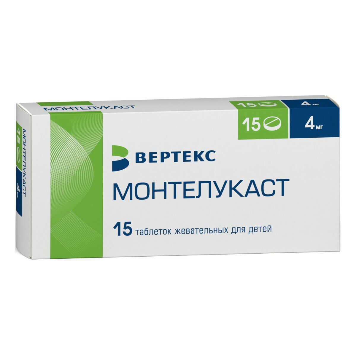 Монтелукаст, таблетки жевательные для детей 4 мг, 15 шт.