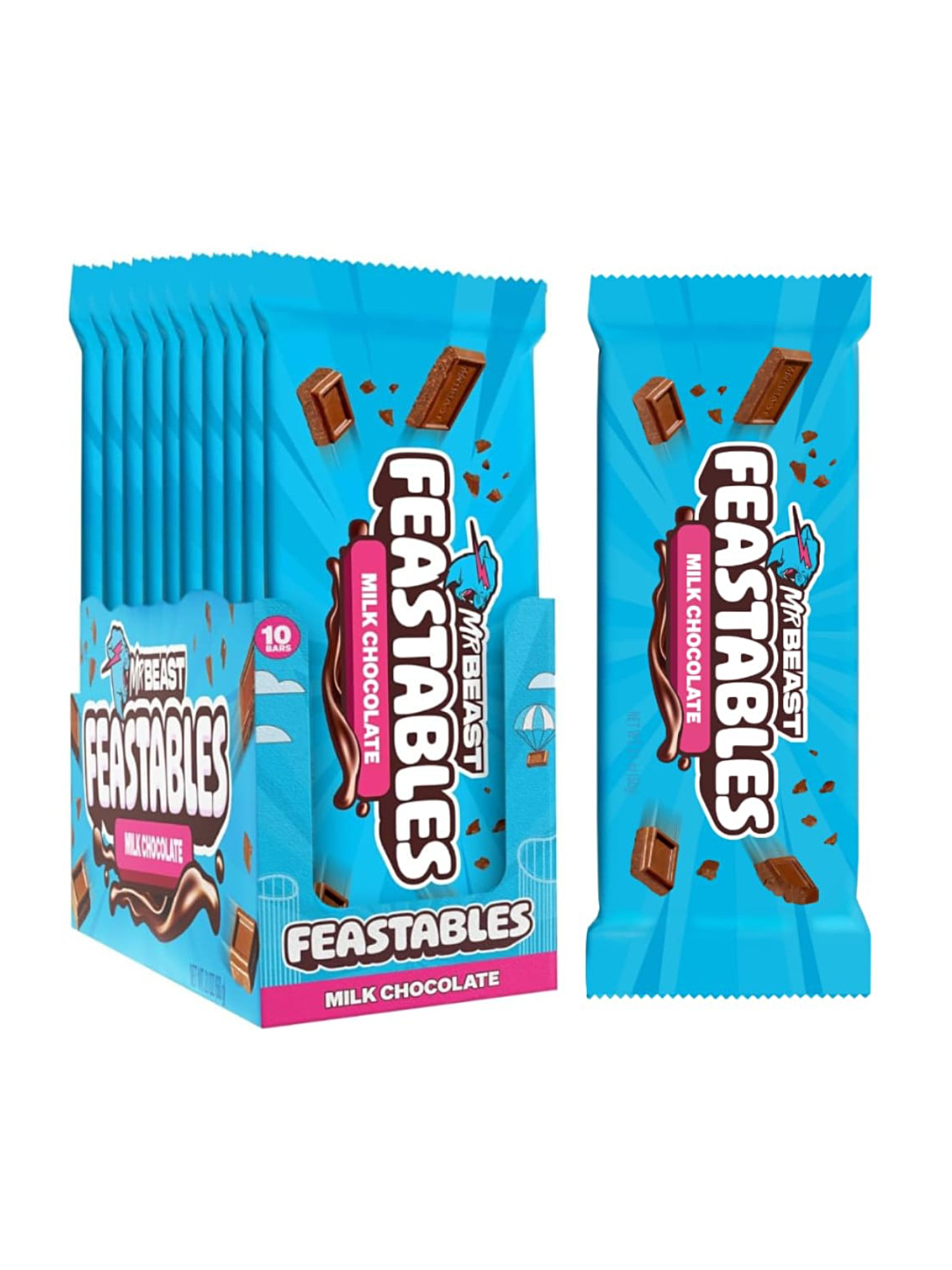 Шоколад молочный Mr. Beast Feastables Milk Chocolate, 60г х 10 шт (США)