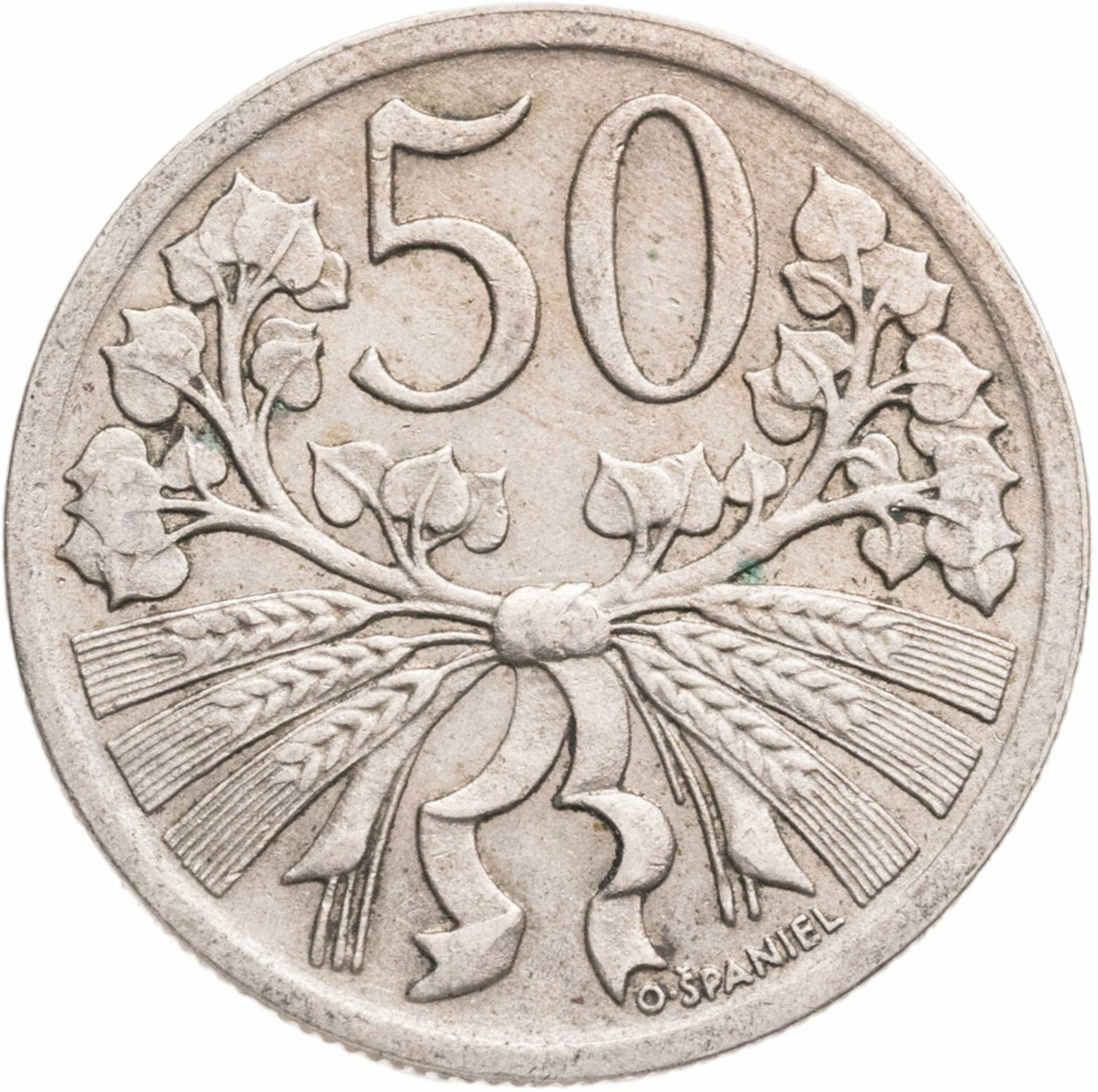 Чехословакия 50 геллеров haleru 1931, Мельхиор медь-никель, в сохранности XF