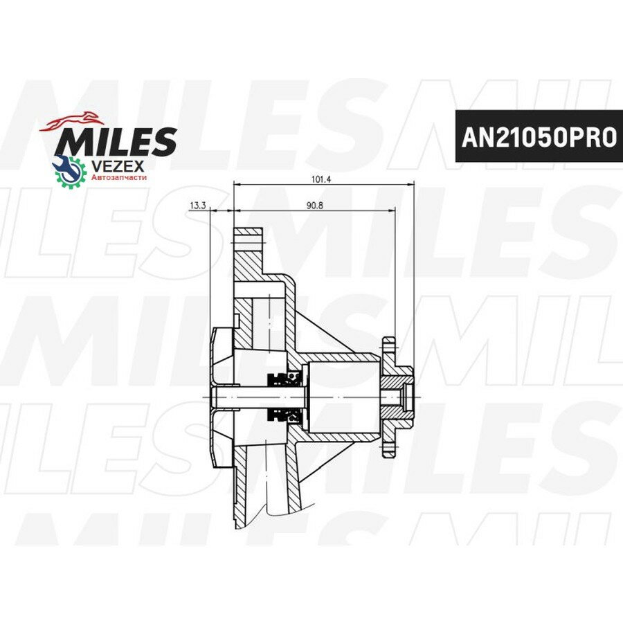 MILES AN21050PRO Насос водяной MB W463/SPRINTER 2.2/2.7 CDI 00 PRO AN21050PRO