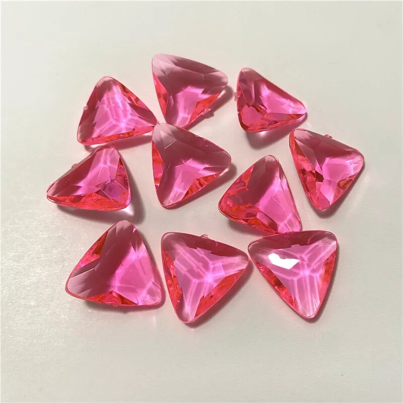 Фишки для настольных игр 10 шт, пластик, прозрачные, 23 мм Triangle pink