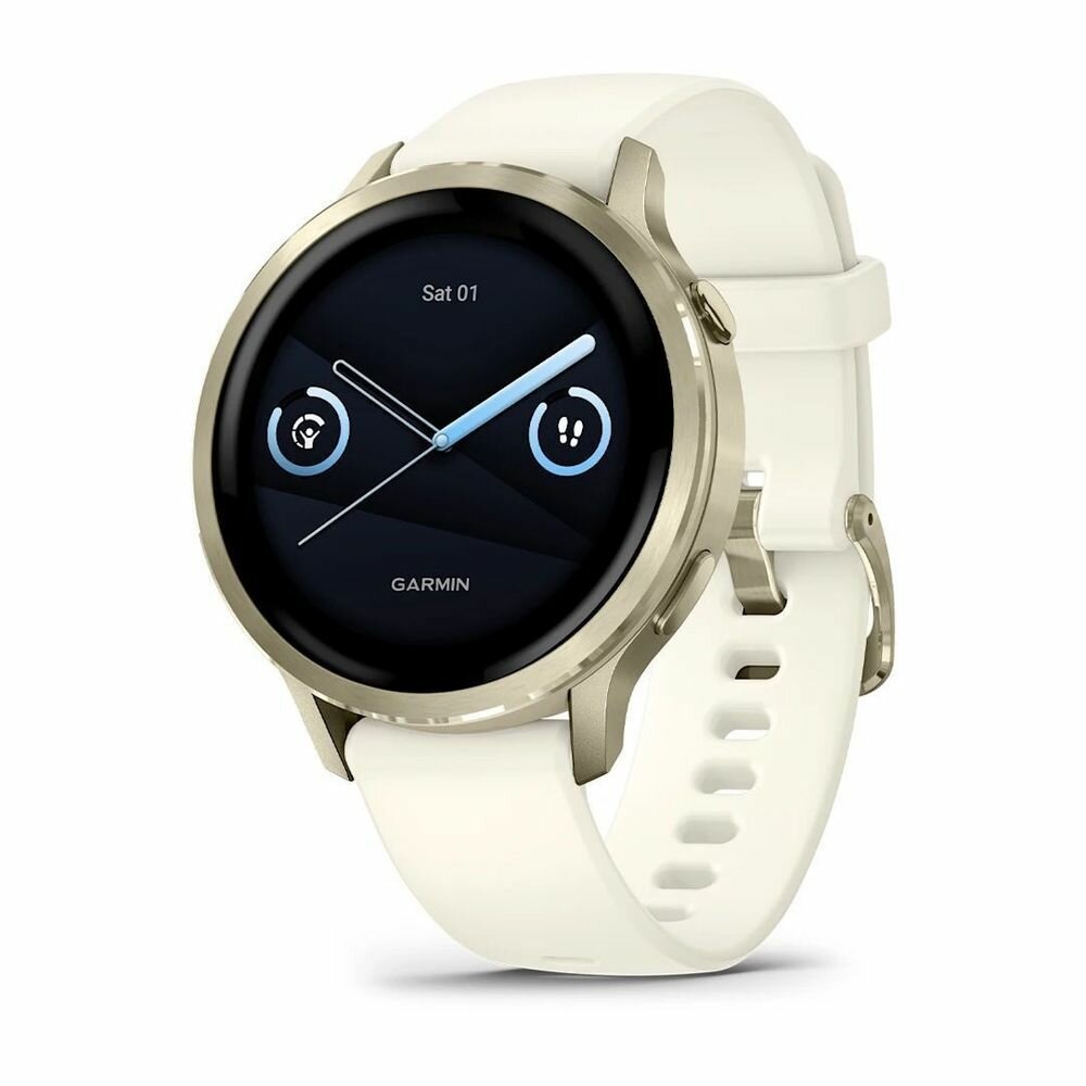 Умные смарт-часы Garmin Venu 4 41mm Lunar Gold with Bone Silicone Band 010-03013-00