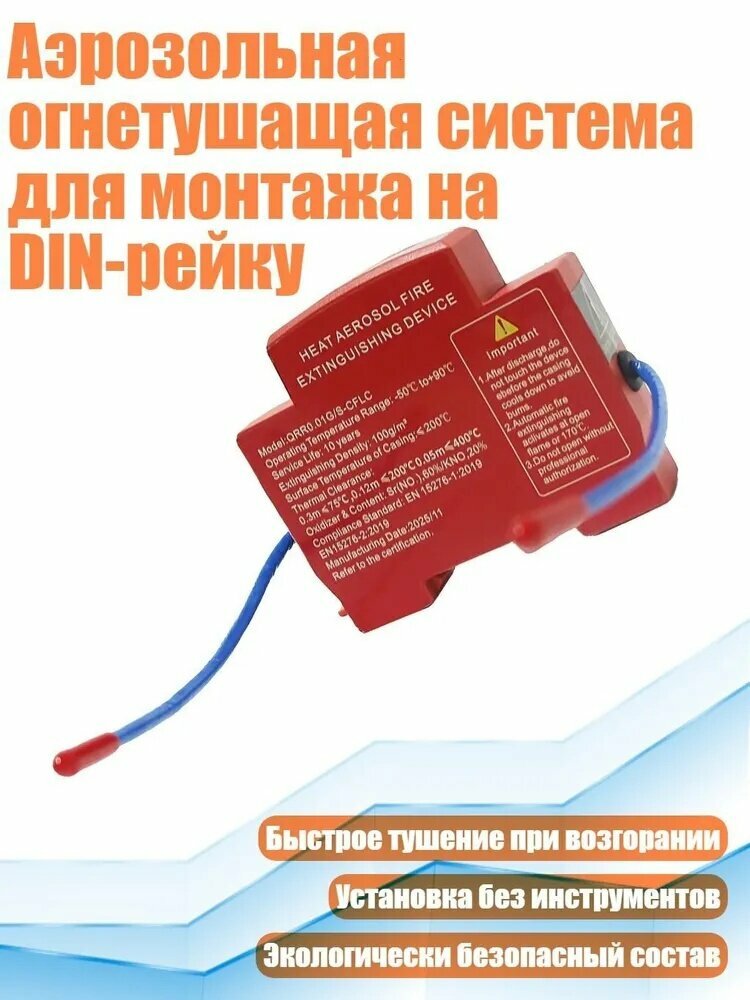 Аэрозольная огнетушащая система для монтажа на DIN-рейку