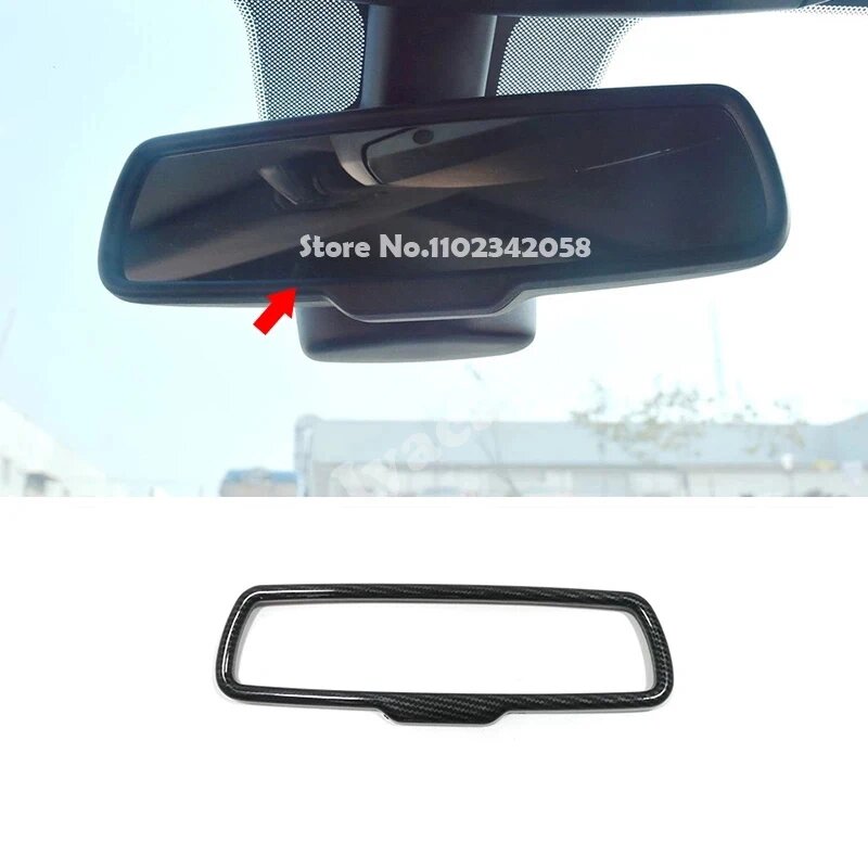 Накладка на зеркало заднего вида Jeep Grand Cherokee WK2 2014-2020, карбон, Цвет: interior mirror trim