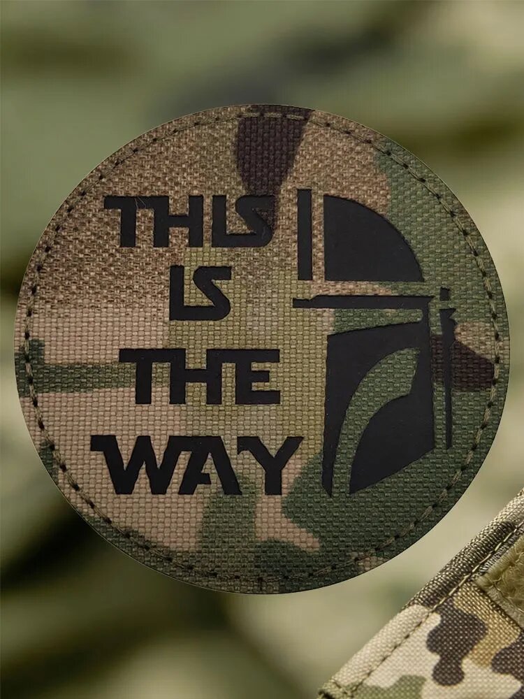 Патч тактический на липучке "This Is The Way" Мандалорец, IR отражающий, камуфляжный, для формы, рюкзака, страйкбола