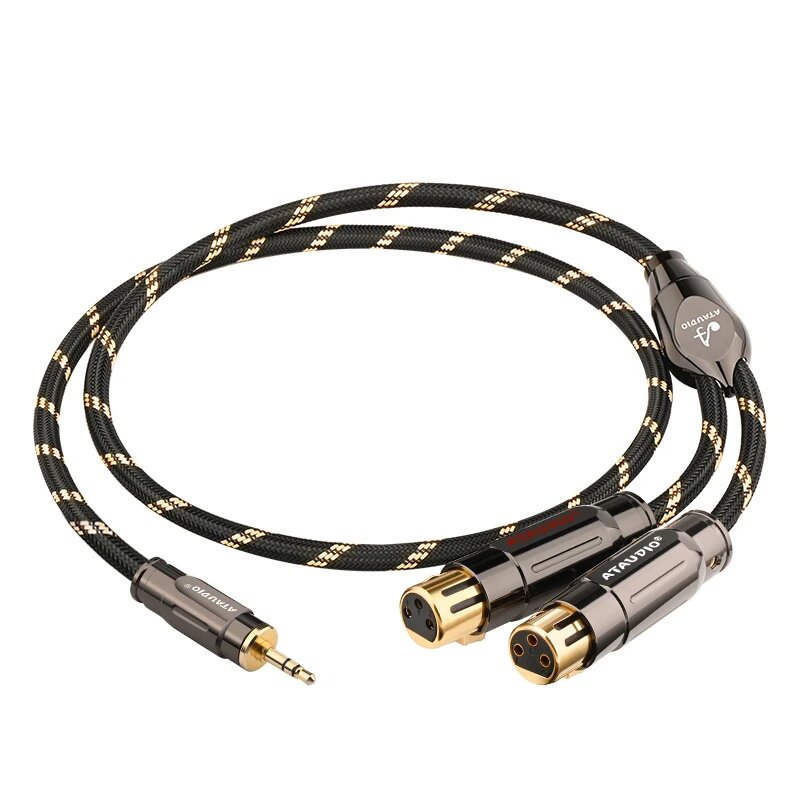 Аудиокабель HiFi 3,5 мм на 2XLR ATAUDIO 3.5 to 2XLR Female, 2 м
