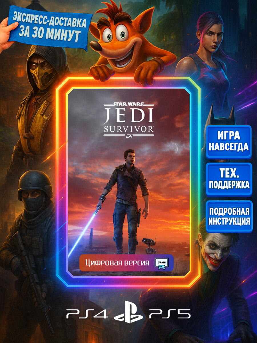 STAR WARS Jedi: Survivor PS4/PS5 | Моментальная доставка | Английский язык | Боевики