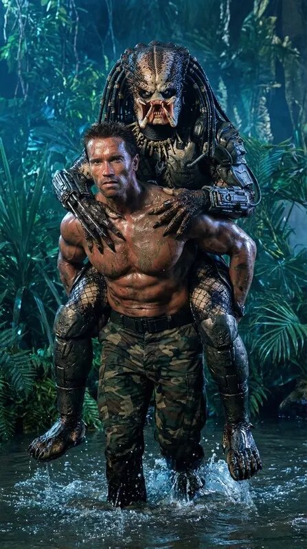 Картина по номерам для взрослых начинающих, Predator/Хищник, Картина маслом своими руками для домашнего декора стен, 40x50 см, без рамки