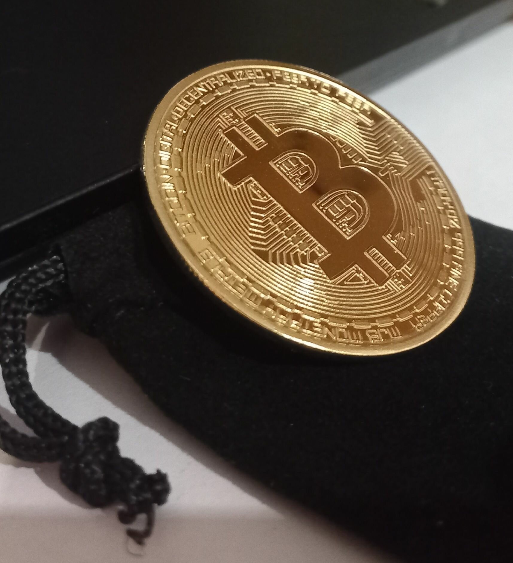 Монета Биткоин, металл, подарочная упаковка, для подарка, толщина 5 мм, диаметр 45 мм — фото 1