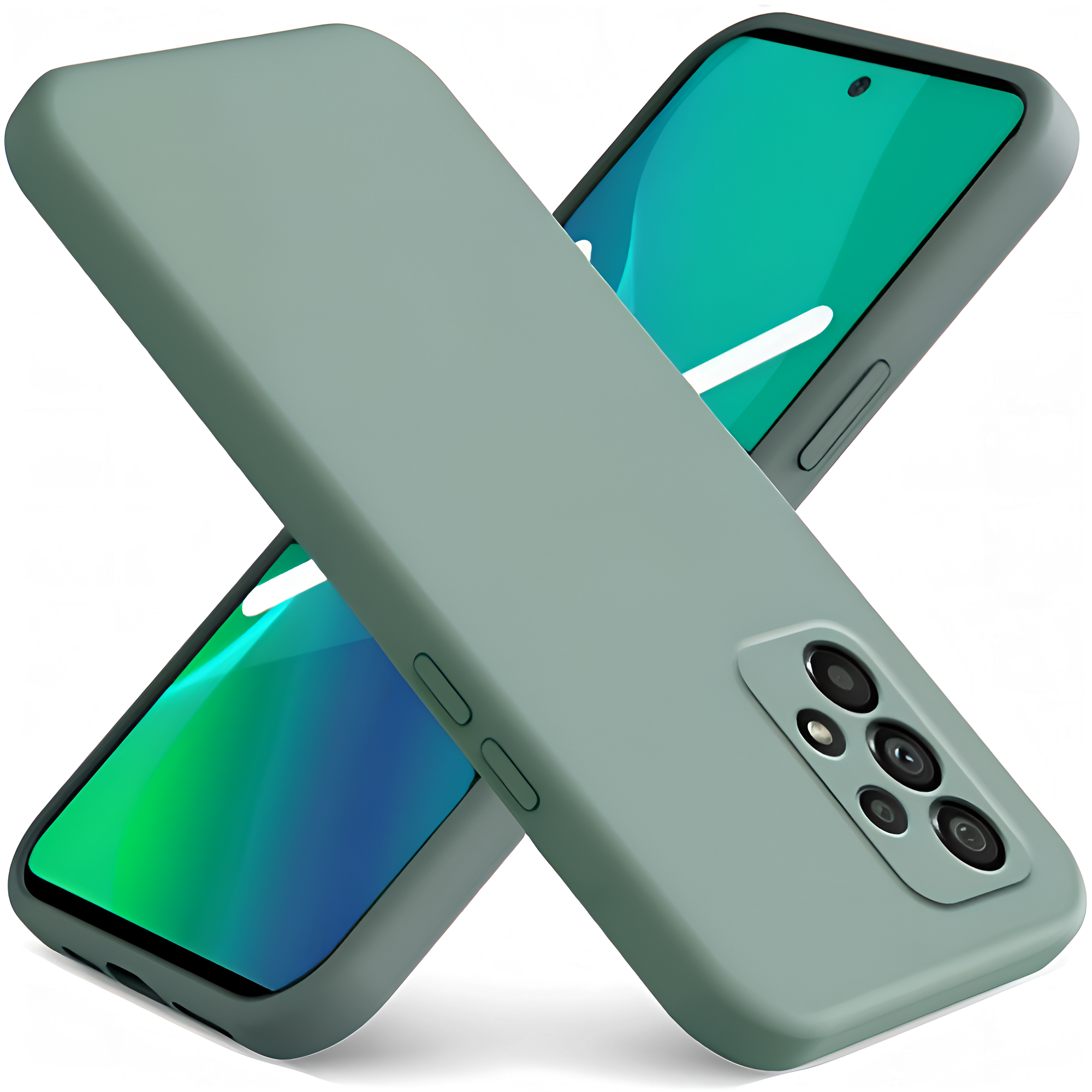 Силиконовый чехол для Samsung A13 темно-зеленый/Силиконовый чехол для Самсунг А13
