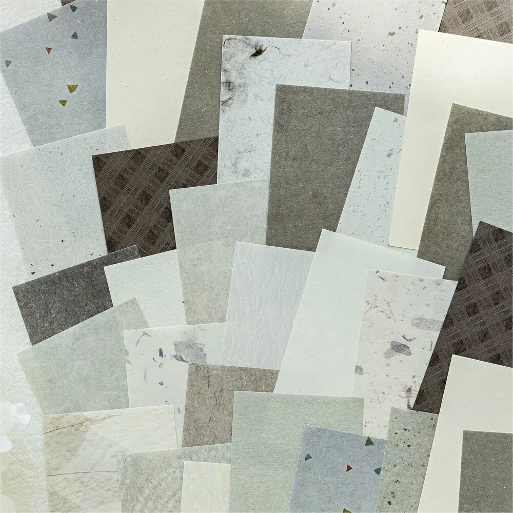 Бумага для рисования Mr.Paper для скрапбукинга, 75 г/м2, 15 листов, текстурированная, разных оттенков зеленого — фото 1