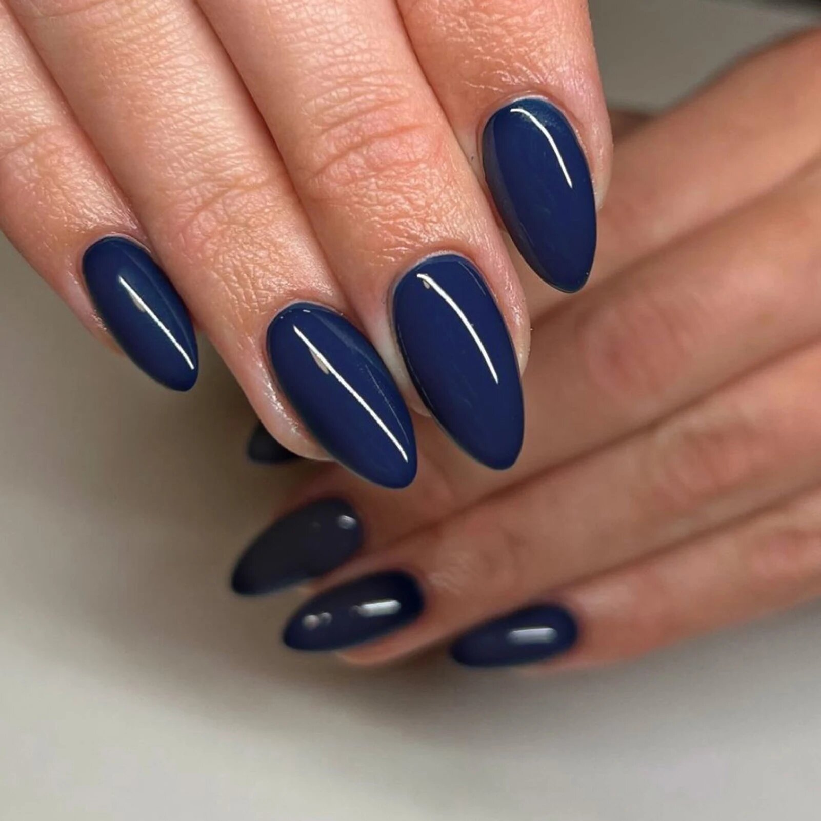 Накладные ногти Deep Blue миндалевидной формы 24 шт Синий, Style 1