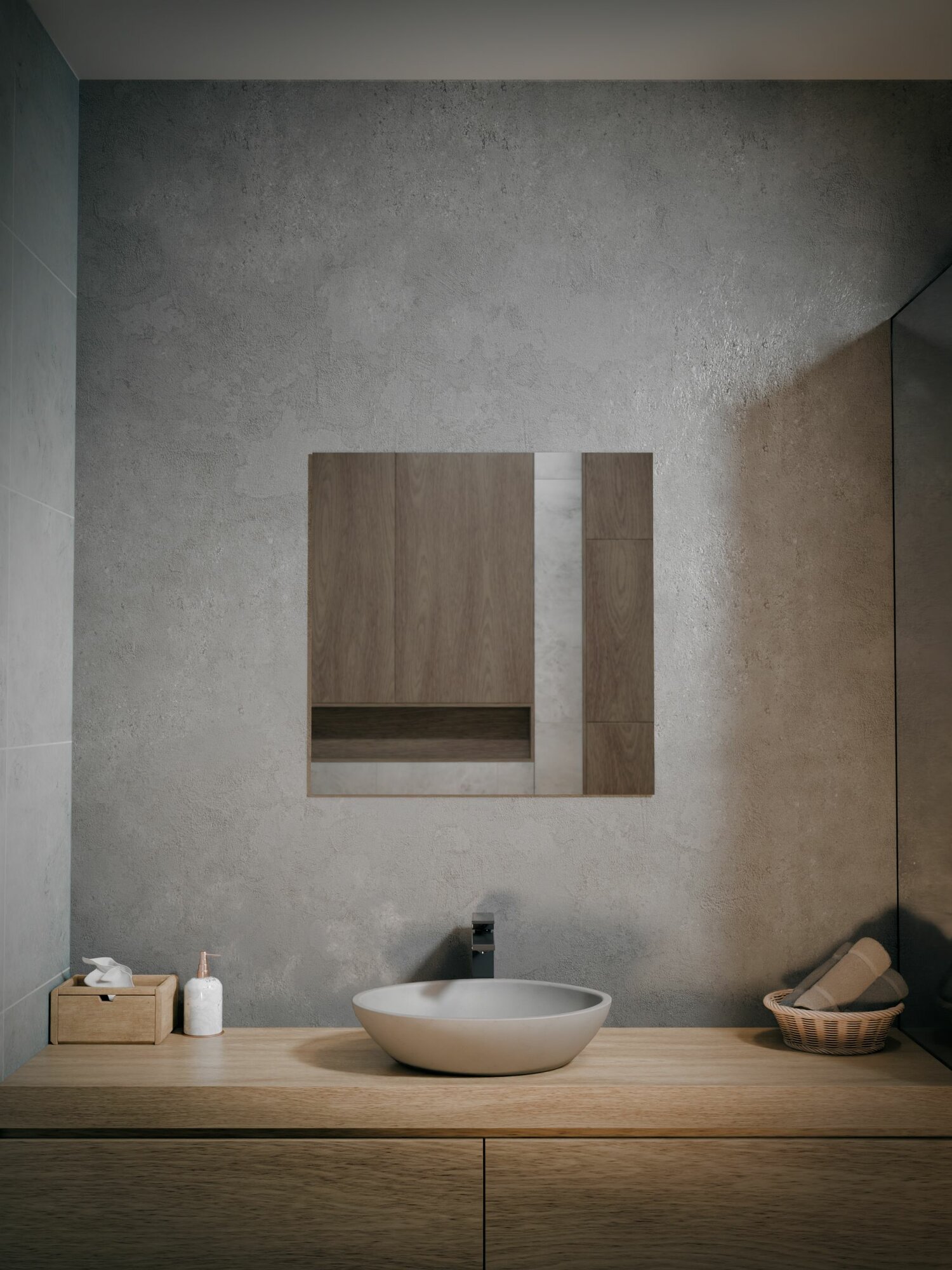 Зеркало настенное в ванную без рамы ONE MIRROR 70х70см.