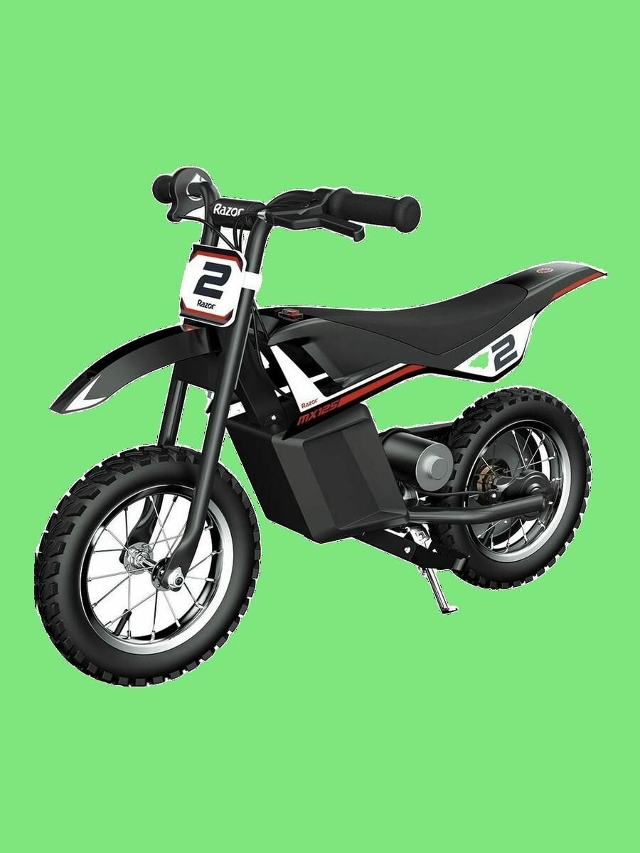 Электромотоцикл кроссовый для детей Razor Dirt Rocket MX125, чёрный, для бездорожья, для обучения
