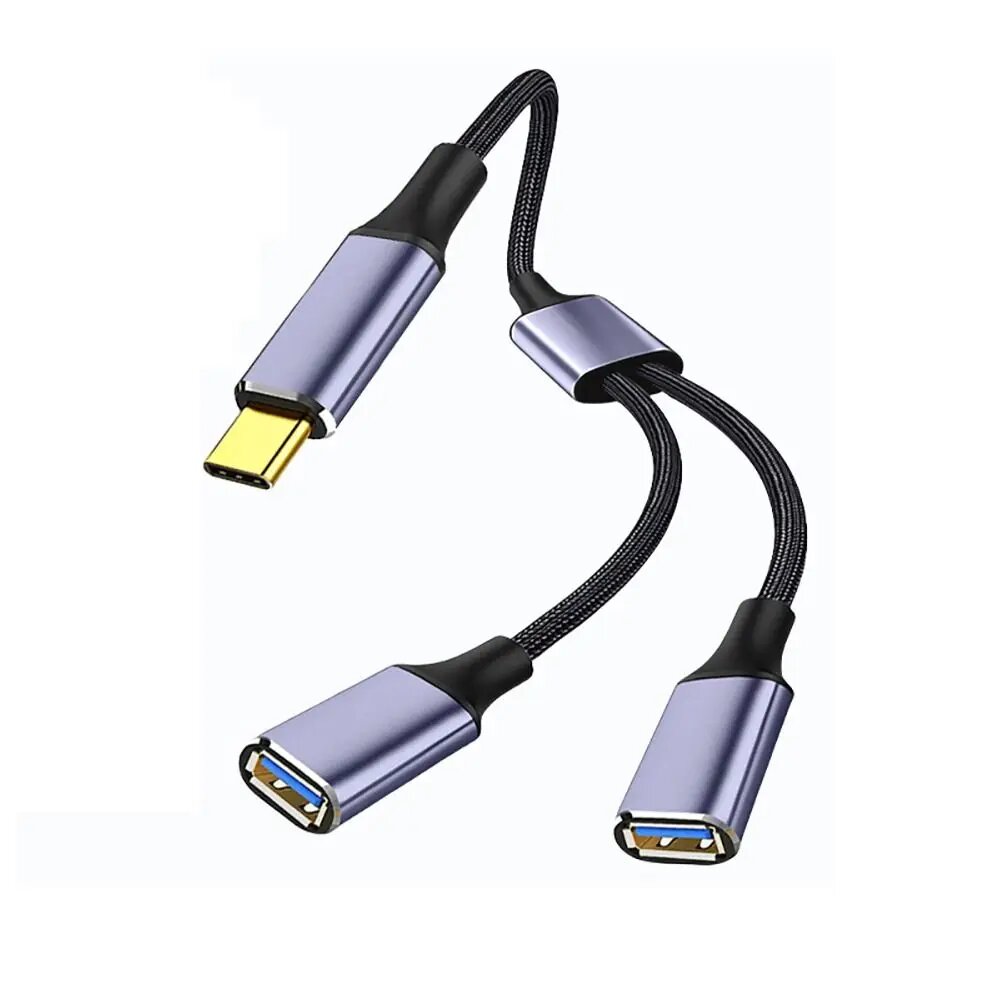 USB 2.0 разветвитель 50см/120см 2 in 1 - 50cm