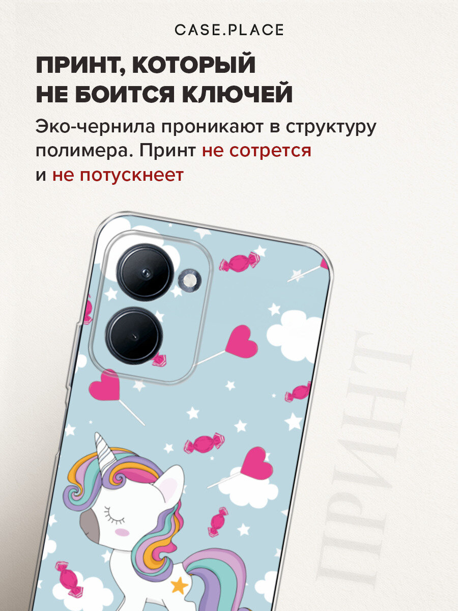 Чехол на Realme C33 / Реалми С33 с принтом "Сладкий единорожек" — фото 1