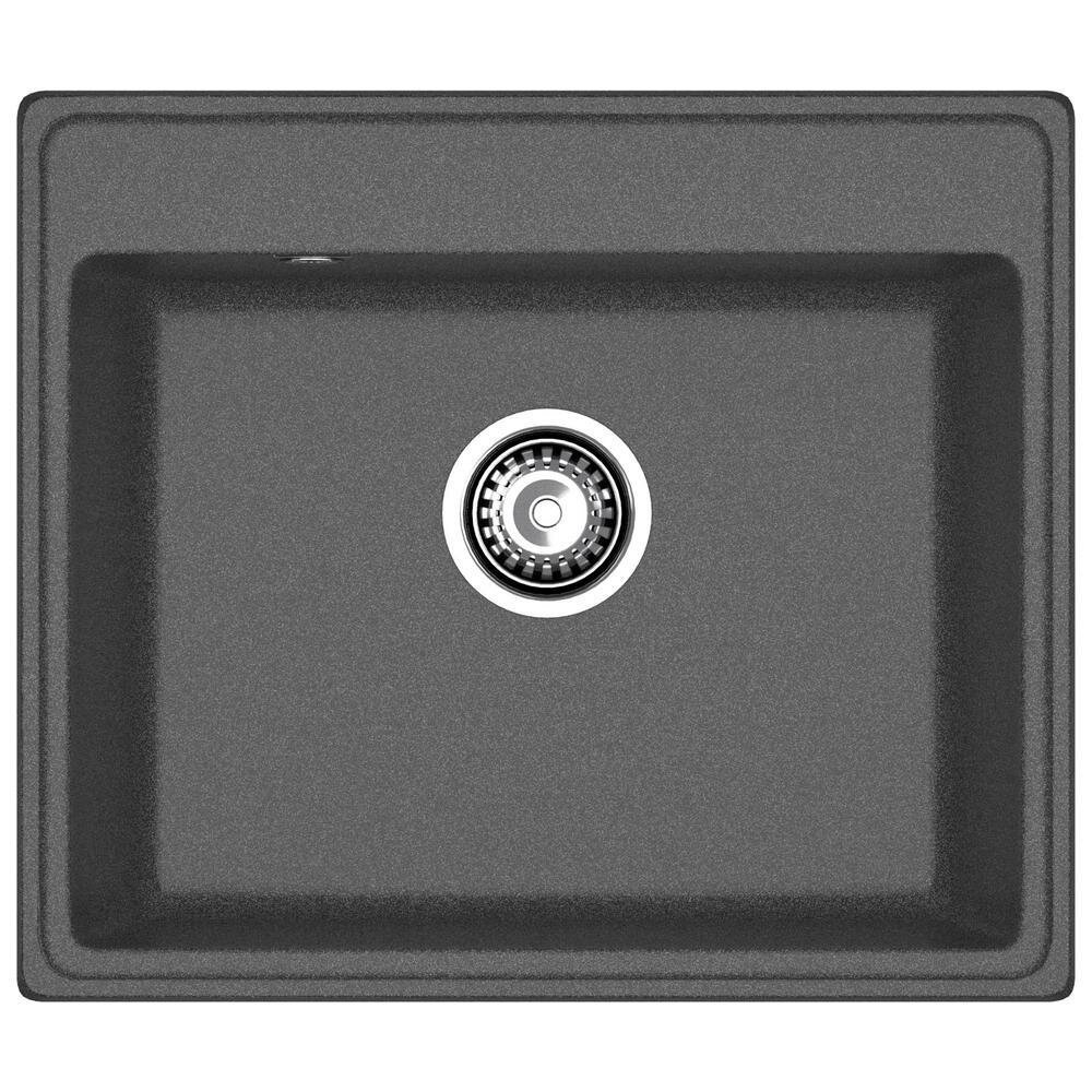Мойка для кухни GranFest Vertex 58х50 V-580 графит, 1 чаша, искусственный мрамор