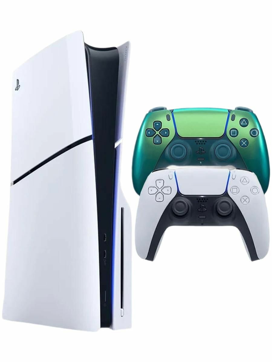 Sony PlayStation 5 Slim с дисководом + 2й бирюзовый хром геймпад PS5