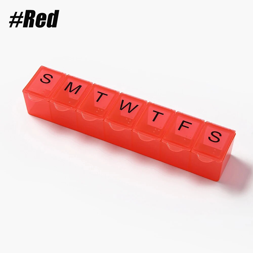 Органайзер для таблеток на 7 дней Красный, red