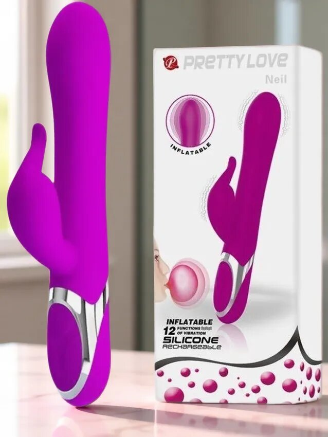 Pretty love Вибратор с функцией расширения силикон Neil 23.7 см (BW-072002), лиловый