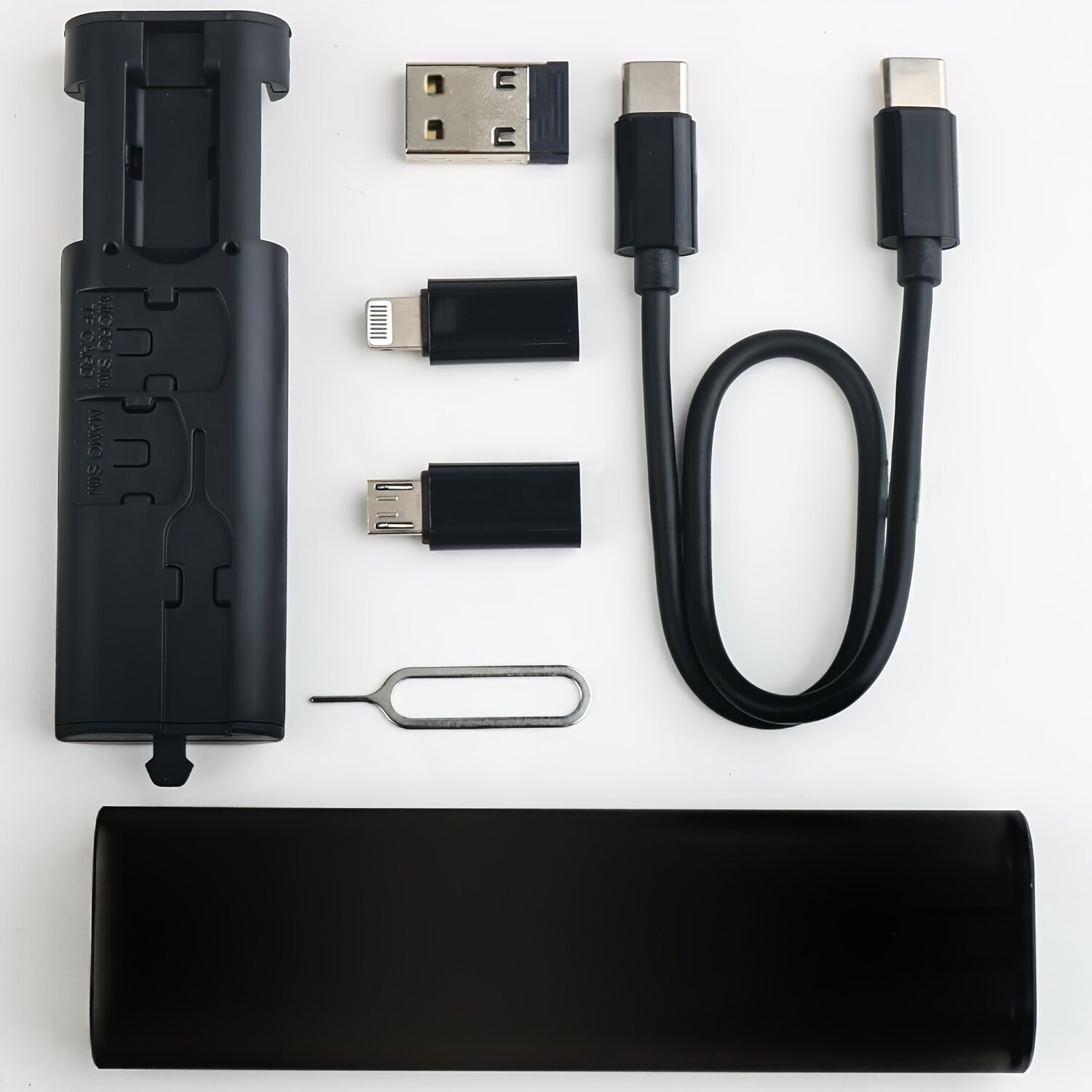 Кабель-адаптер 6 в 1, USB-C/iOS/Micro, передача данных, карта-хранилище, игла для лотка, держатель телефона