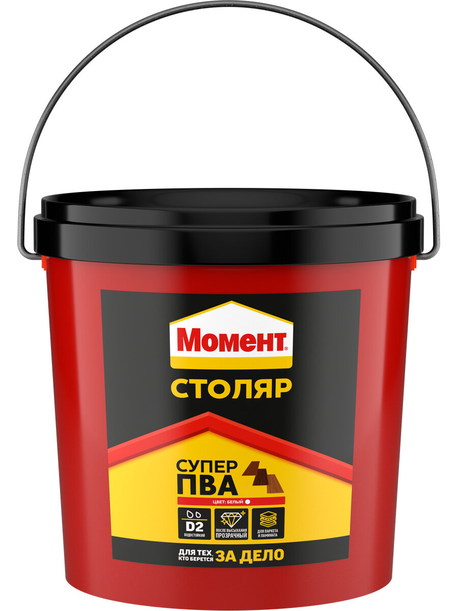 Клей ПВА Момент Столяр Super PVA, 3 кг , 1шт, прозрачный, ведро