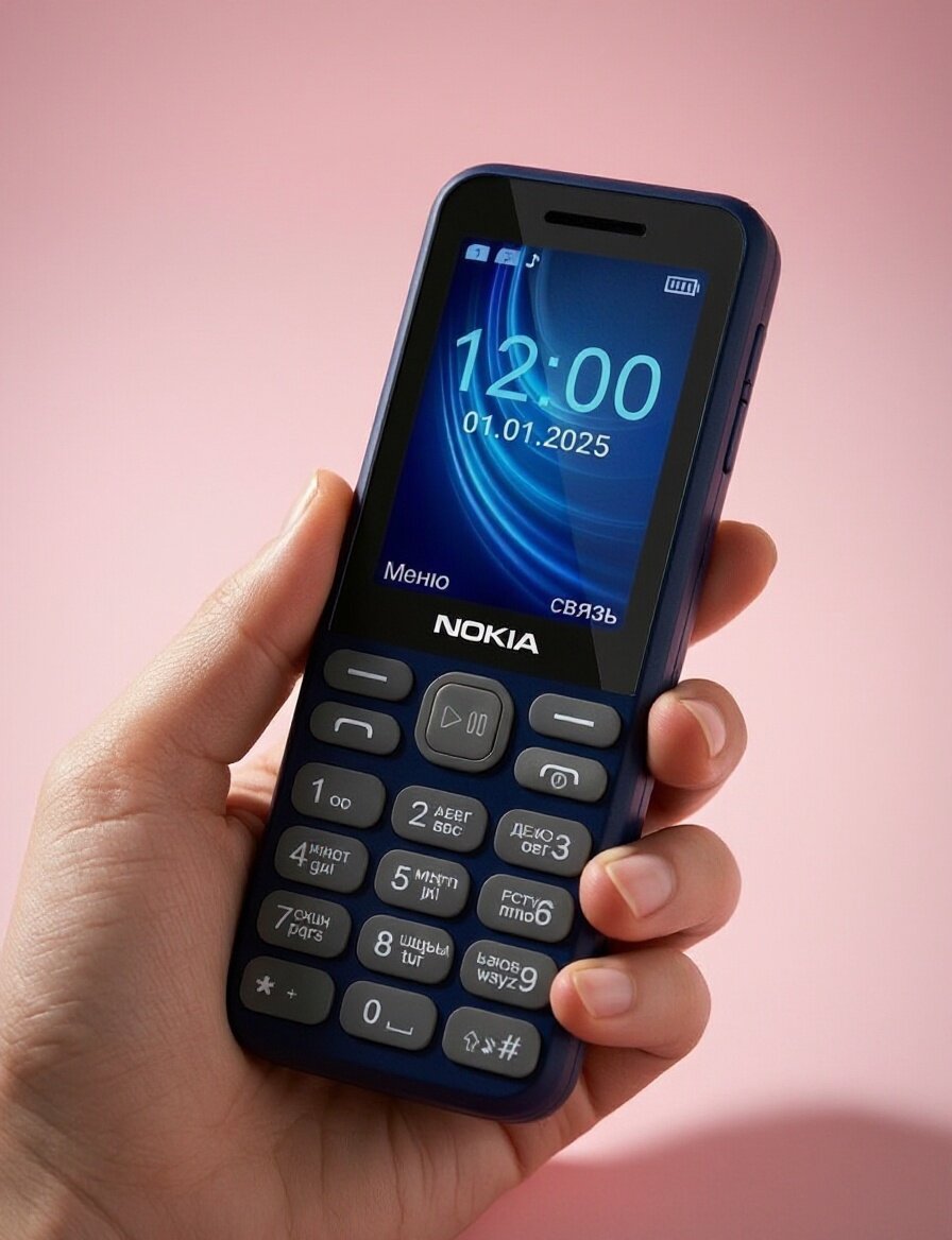 Мобильный телефон Nokia 130 TA-1576, классический корпус, встроенный фонарик, темно-синий