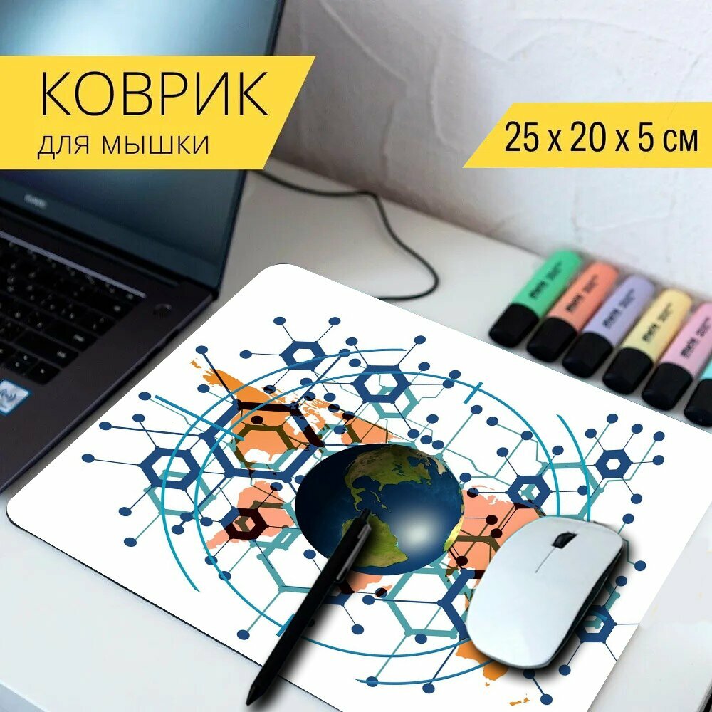 Коврик для мыши с принтом "Коллектив, группа, знать" 25x20см.