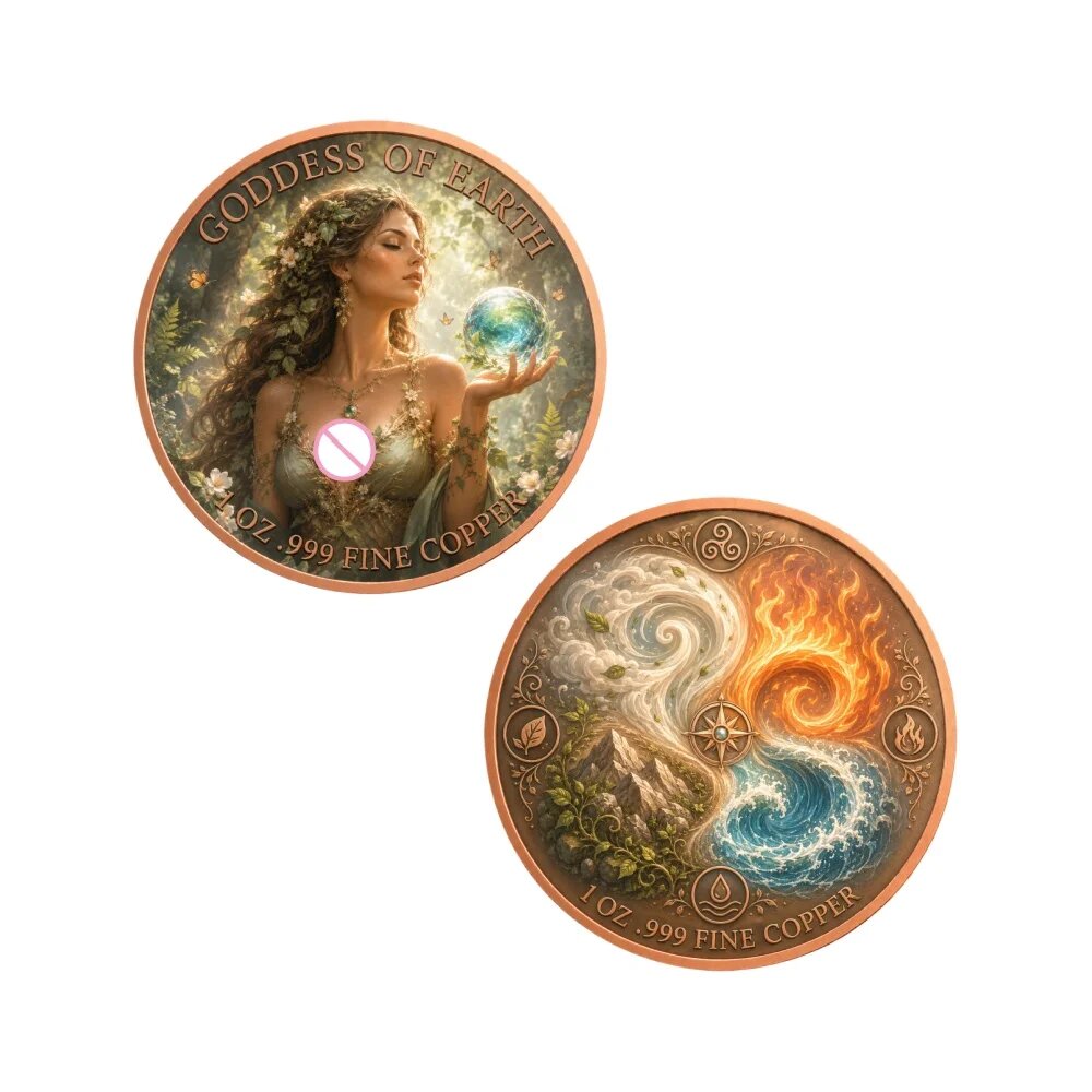 Коллекционная монета "Богиня Земли", медь 1oz, Type 33-1 pc