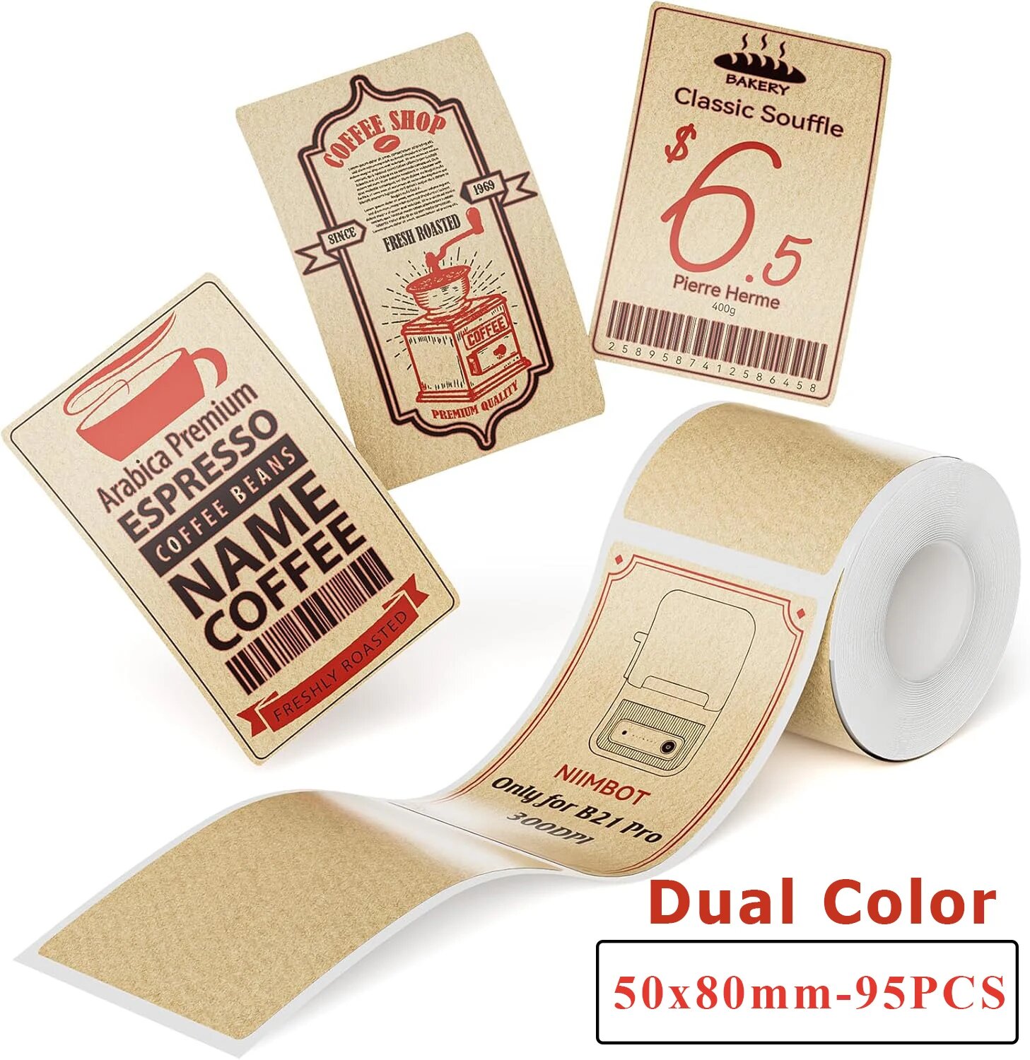 Niimbot Red&Black термобумага для принтера B21 Pro 50x80 Kraft