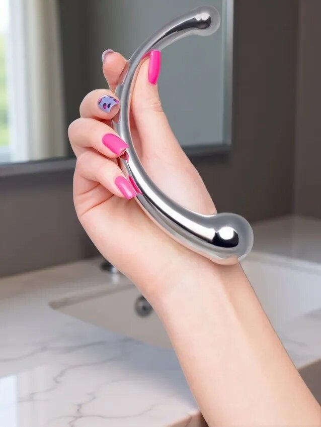 Металлический фаллоимитатор SItabella, металл, серебристый, 21 см