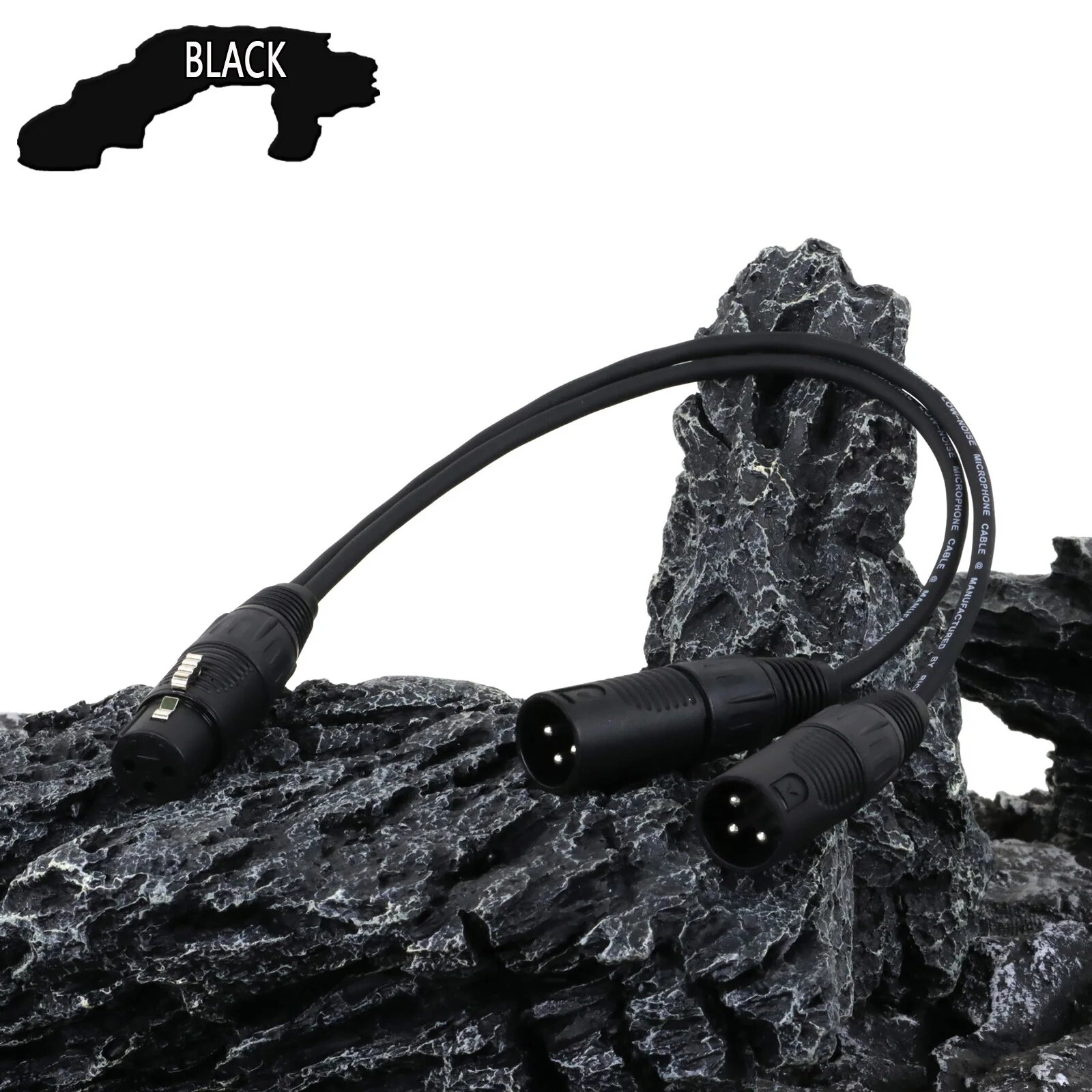 XLR кабель Black 0.2M, двойной штекер