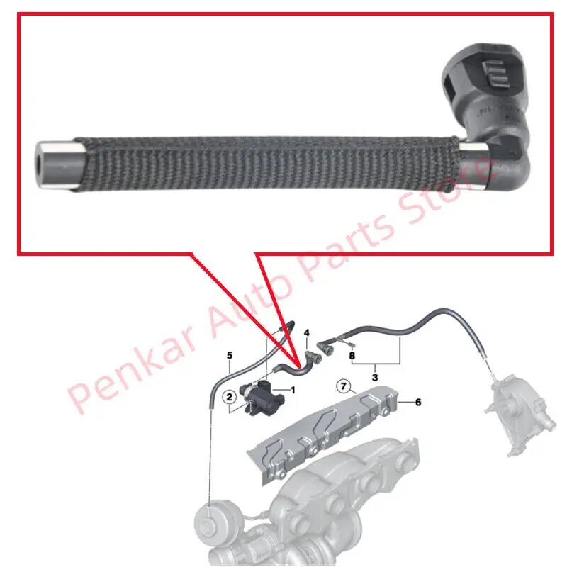 11657607727 Вакуумный шланг управления вакуумным насосом для BMW F20 F21 F22 F30 F31 F34 F35 F32 F33 F36 F07 F10 F11 F18 E84 F25 F26 Z4 E89 N20