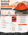 Палатка RedFox "Mountain Fox 3 v2", оранжевая, ветрозащитная, 5000мм, 4,1кг
