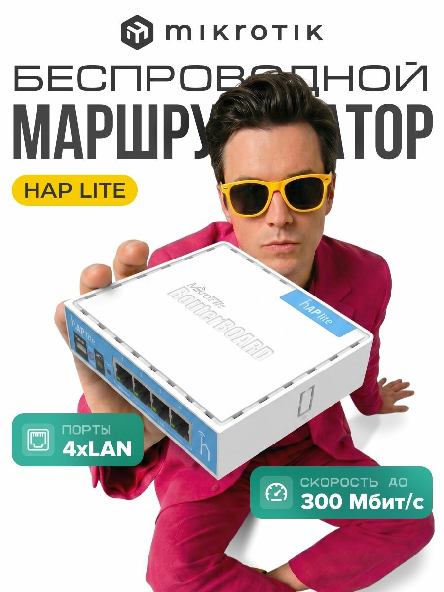 Беспроводной маршрутизатор MikroTik RB941-2nD 802.11n 2.4ГГц