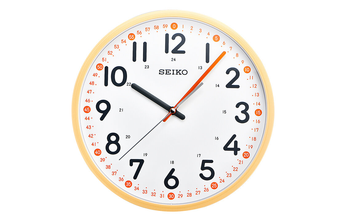 Настенные часы для детей SEIKO Quartz Movement Plastic Wall Clock Kids' White QXA712Y, 30.5CM