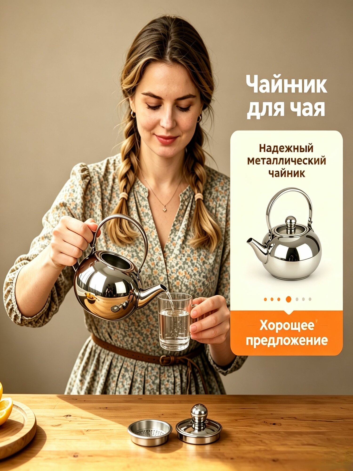 Походный чайник, идеально подходящий для использования на даче, рыбалки, пикников и охоты. Изготовлен из нержавеющей стали, диаметр 14 см, объём 1 литр.