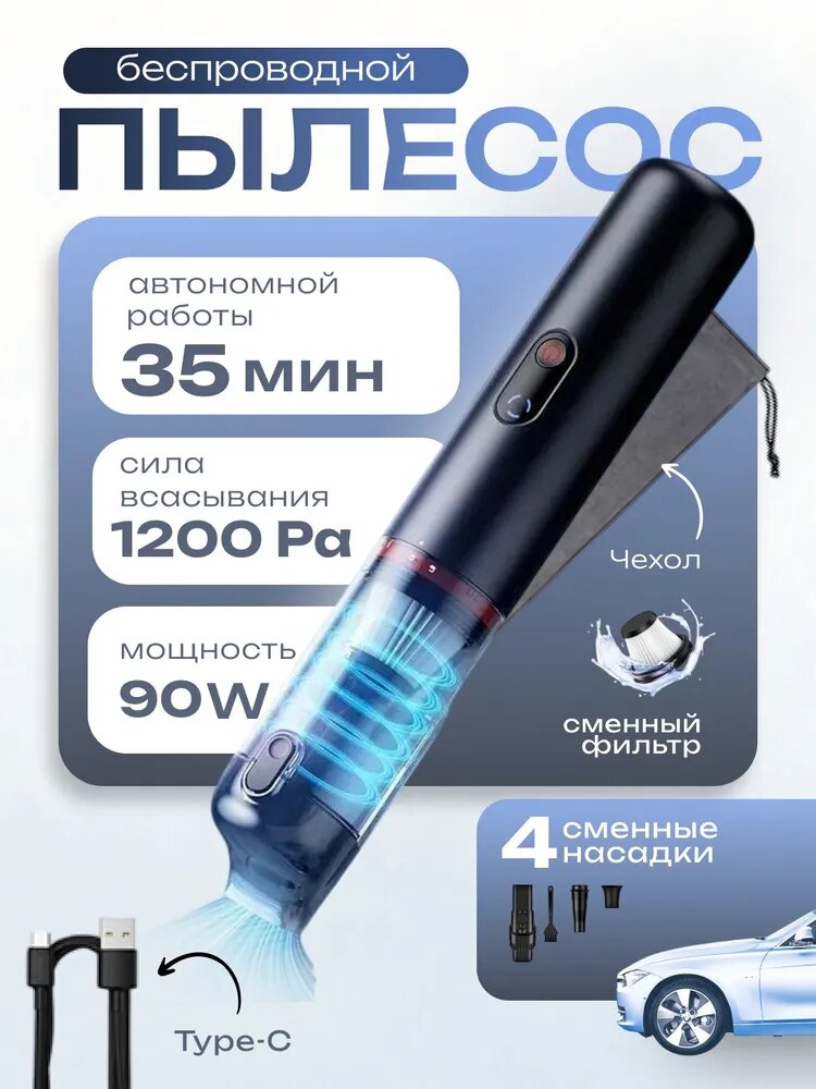 Беспроводной автомобильный пылесос A5 Air Car Vacuum Cleaner