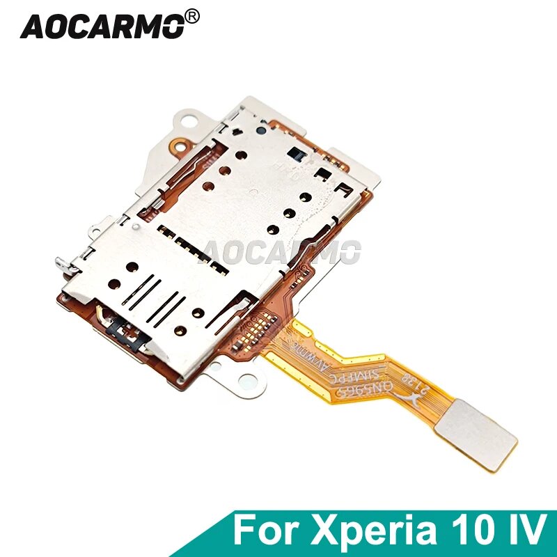 Aocarmo для Sony Xperia 10 IV X10iv XQ-CC72 CC54 CC44, гибкий кабель-держатель для считывателя SIM/SD-карт, запчасть для ремонта