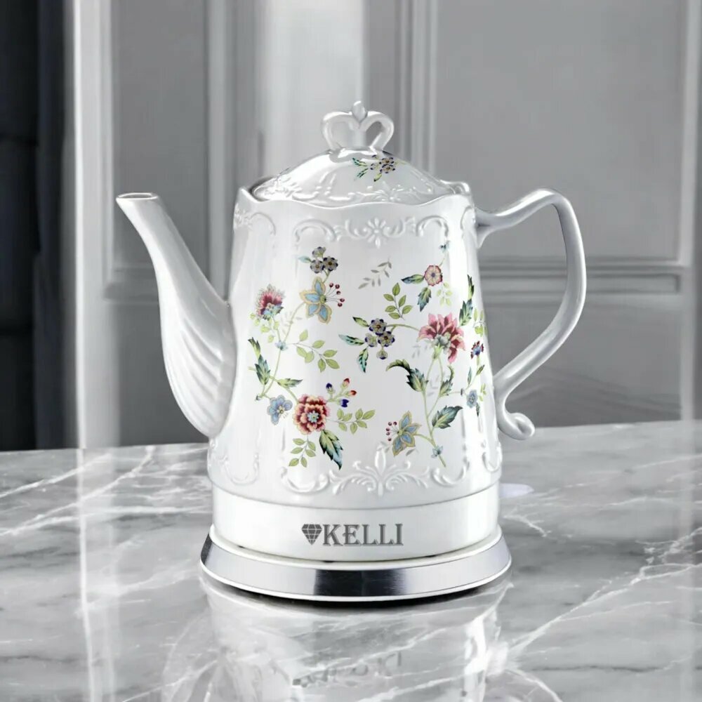 KELLI Электрический чайник KL-1401, белый