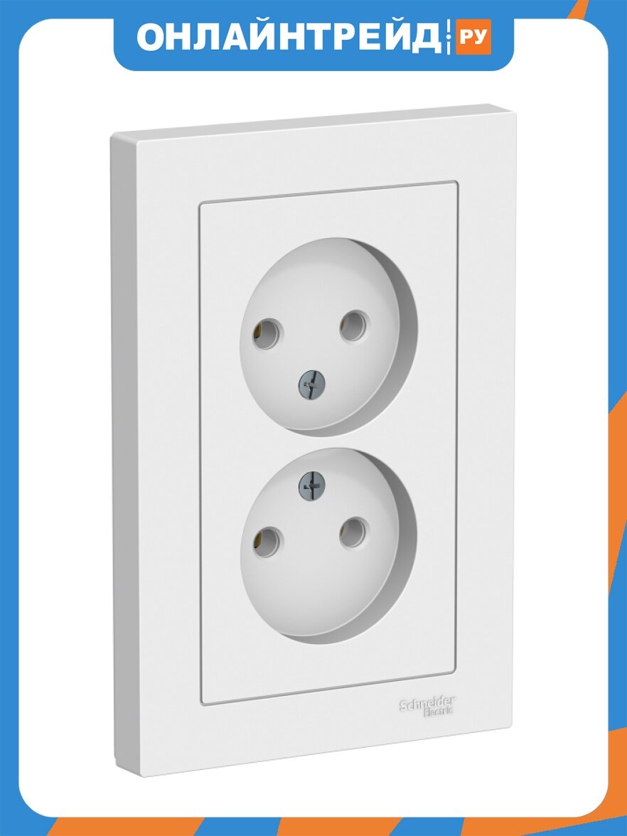 Розетка Systeme Electric (schneider Electric) SCHNEIDER ELECTRIC ATLASDESIGN 16А, в сборе, белый ATN000120