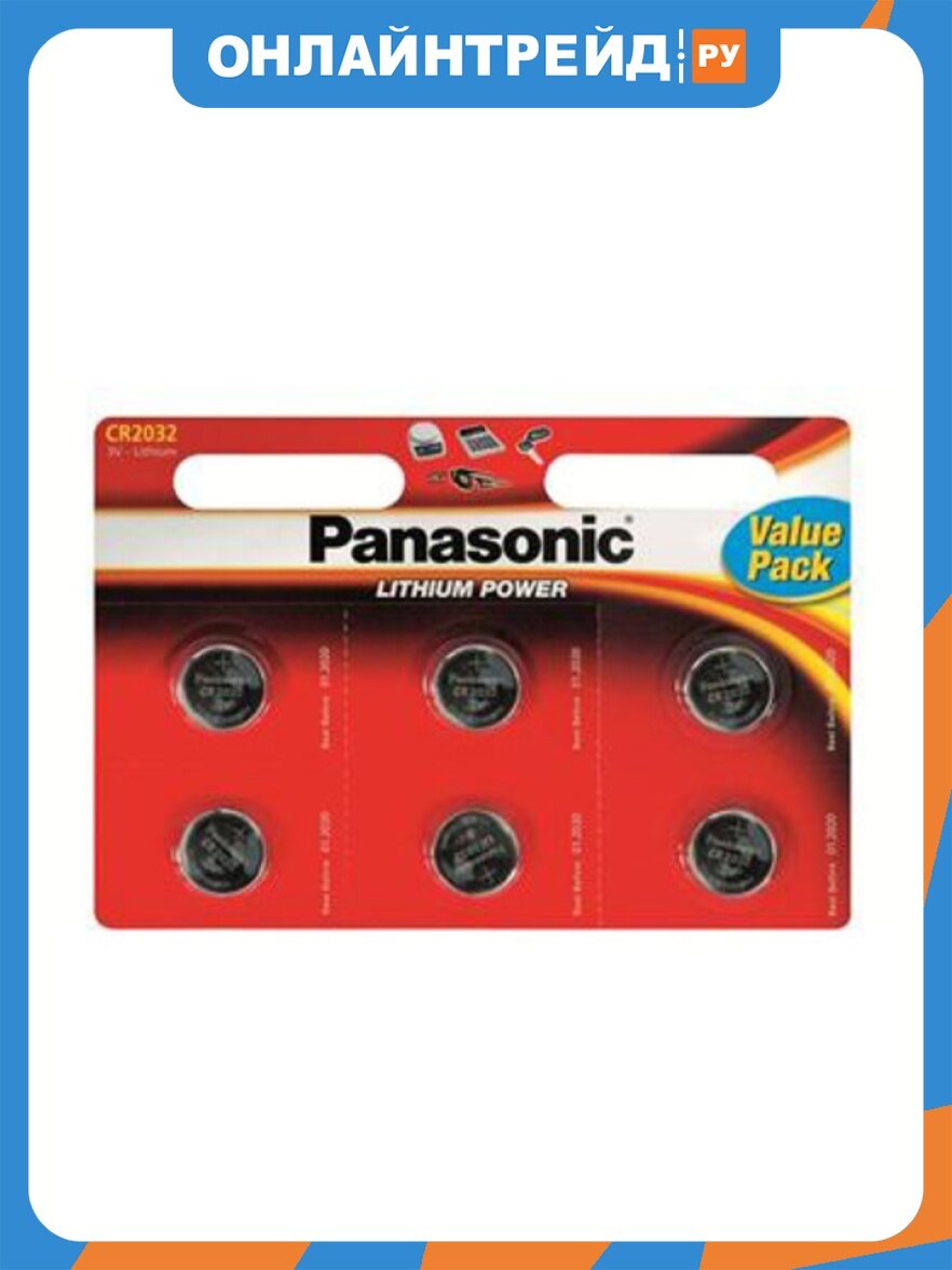 Элемент питания Panasonic Lithium Power CR2032 бл 6