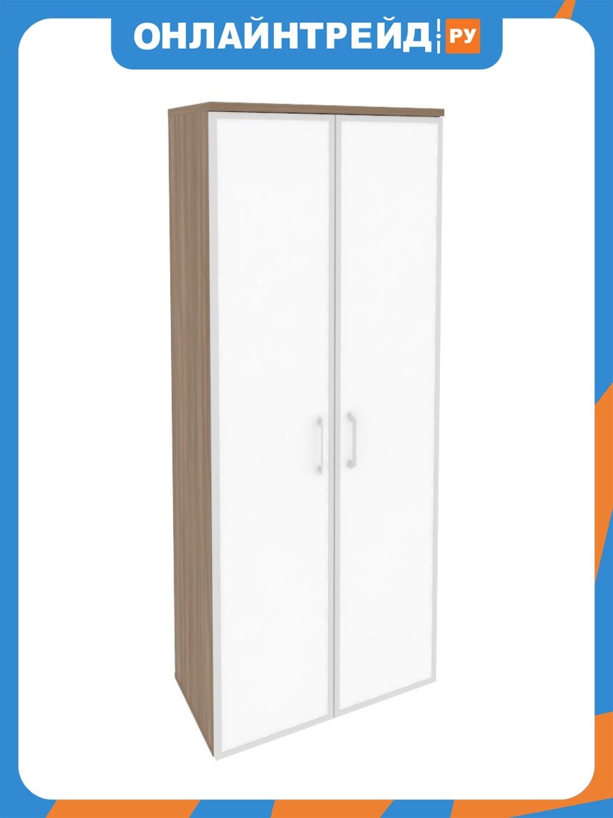 Шкаф Riva CHAIR высокий широкий O. ST-1.10 R white Дуб аризона/Стекло white 800*420*1977 Onix