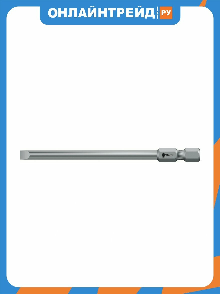 Бита шлицевая Wera SL WE-059480, вязкая твёрдость, хвостовик 1/4" E 6.3, 0.8 x 4 x 89 мм