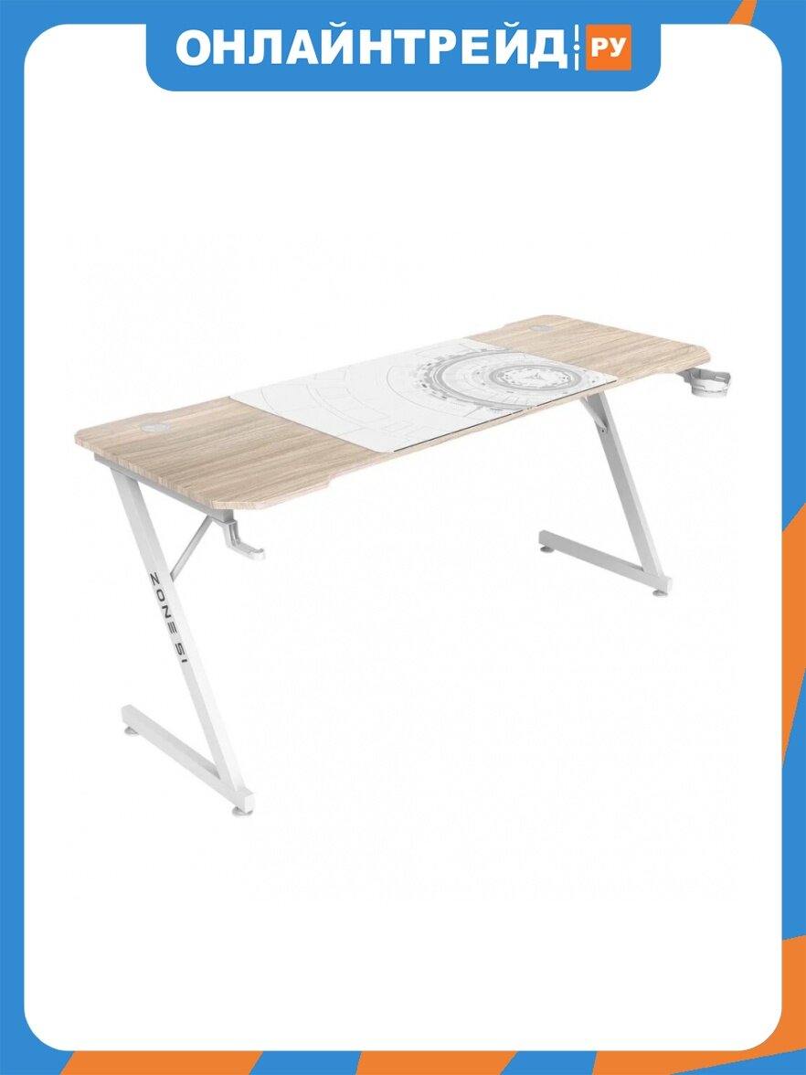 Стол компьютерный Zone 51 TRINE Wood/White, BFZ51-T6N-WD