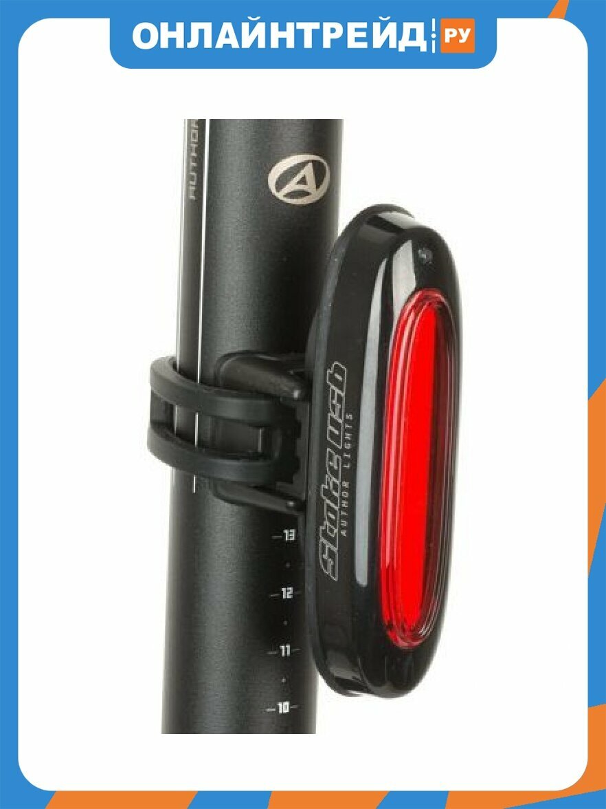Фонарь задний Author A-Stake USB, 8-12039133, 1 светодиод повышенной яркости COB, 3 функции красный универсакльное крепление прорезиненный